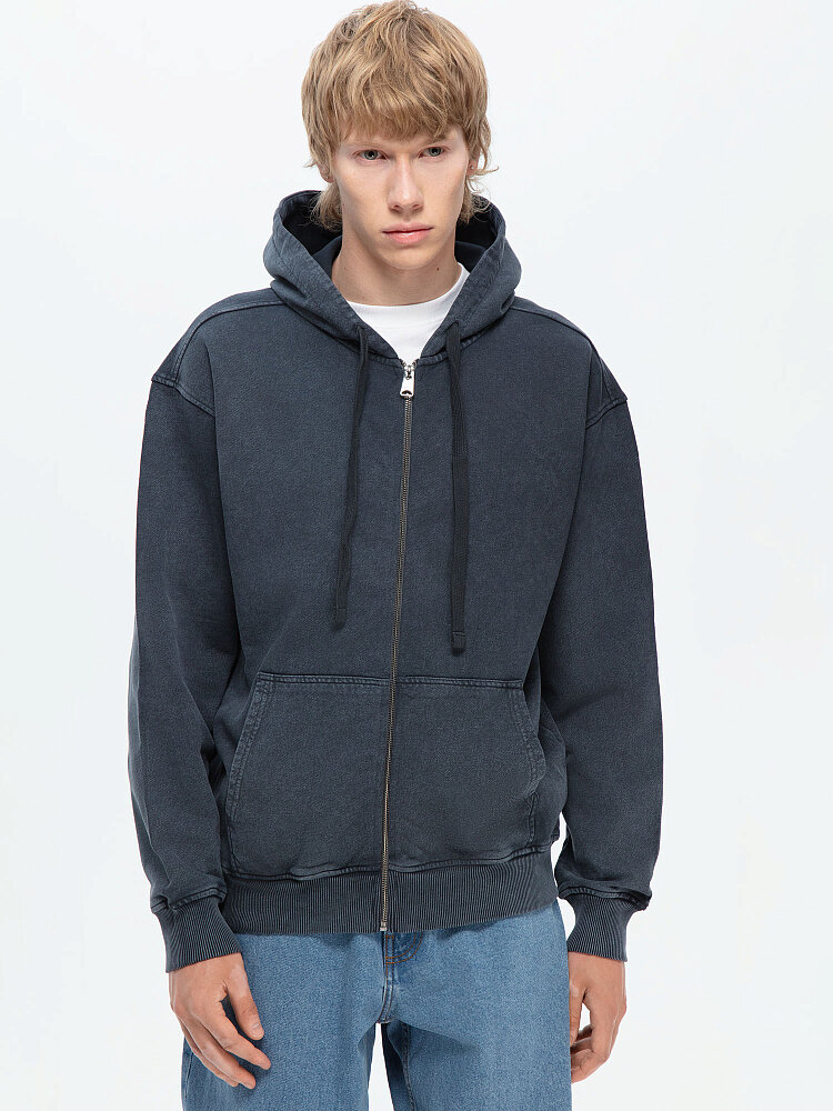 Толстовка Washed French Terry Full Zip Hoodie