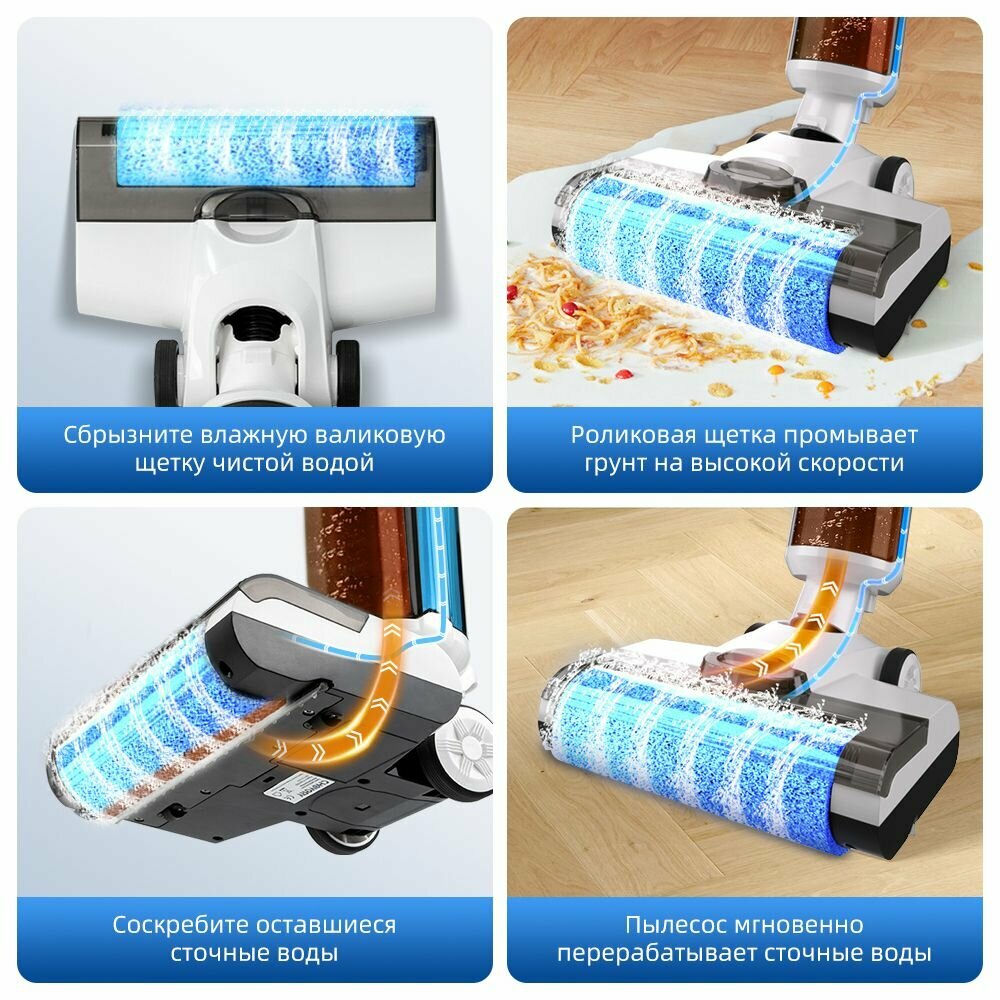 Домашний беспроводной пылесос для мойки автомобиля, для влажной и сухой уборки, три в одном, с функциями самоочистки и электролиза.