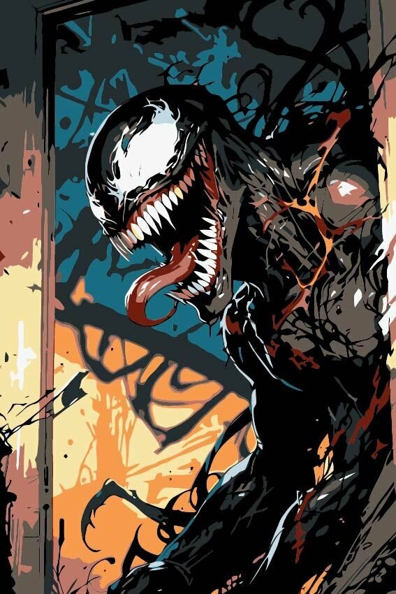 Детская Картина по номерам E2995 "Веном" 20х30