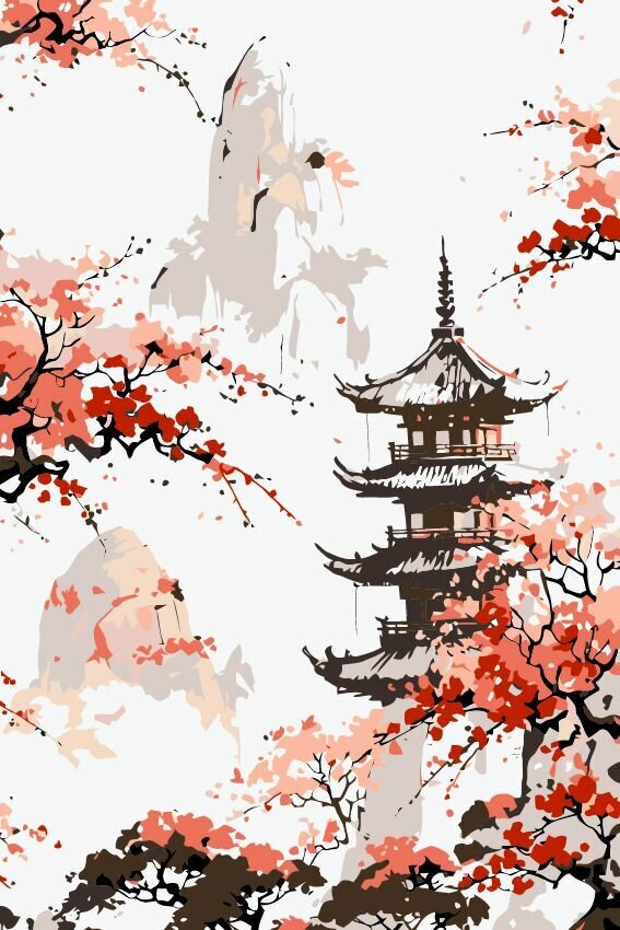 Детская картина по номерам МТ357 "Японский дом" 20x30