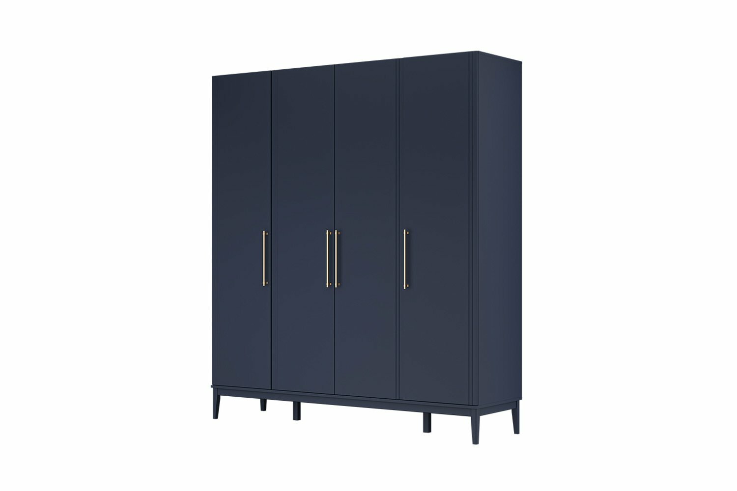 Шкаф 4-дверный для одежды данте, 195,4х220х54,5 см, МДФ, цвет синий