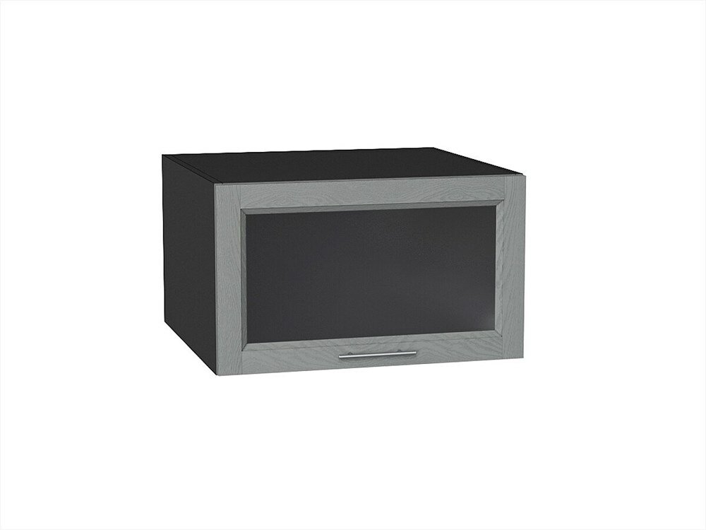 VVT Шкаф верхний горизонтальный остекленный глубокий Сканди Graphite, Grey Softwood, 600 В*Ш*Г 358*600*576, фасад МДФ/Стекло Grey Softwood, корпус Graphite Grey Softwood
