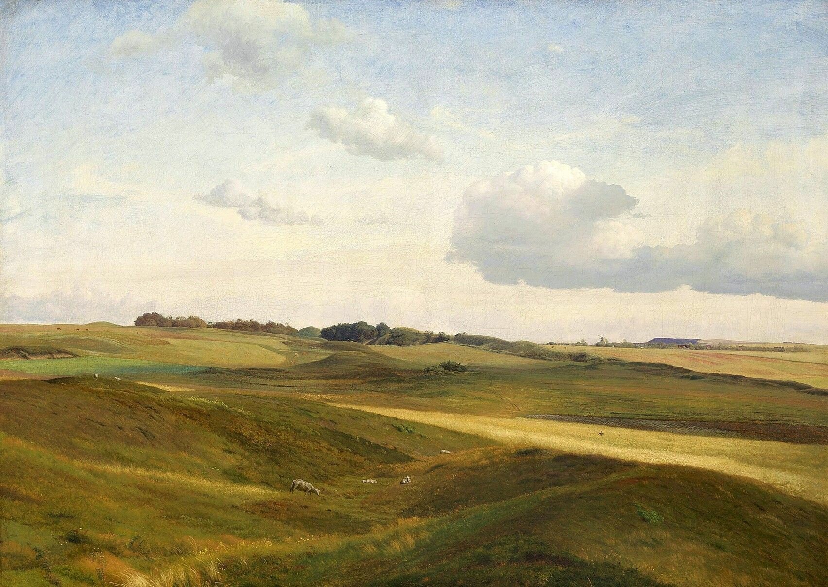 Картина Вильгельма Кина Летний полдень. Вид из окрестностей Рёрвига 60х42 см