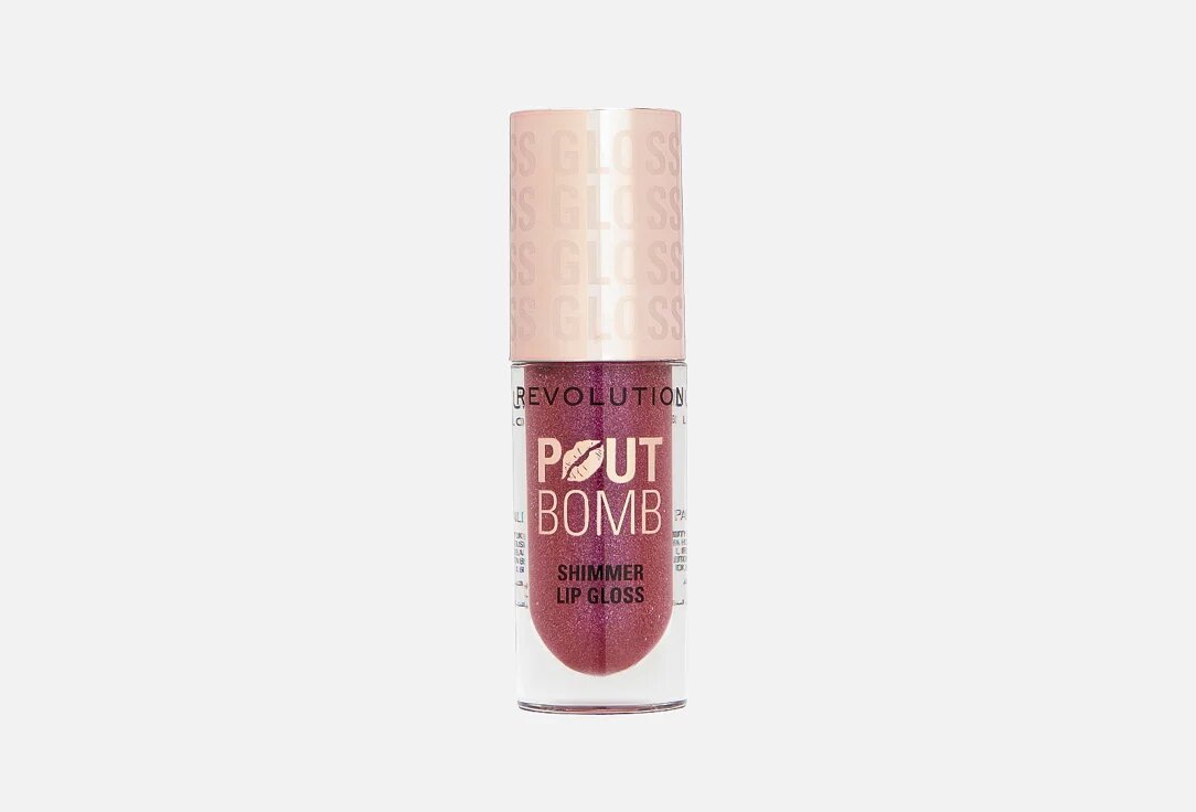 Блеск для губ MakeUp Revolution Pout bomb shimmer gloss, тон Berry lustre, 4.5 мл