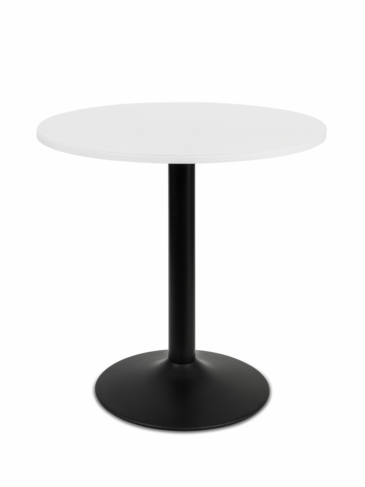 Стол обеденный МДФ+стекло Троя-18 белый/чёрный D75