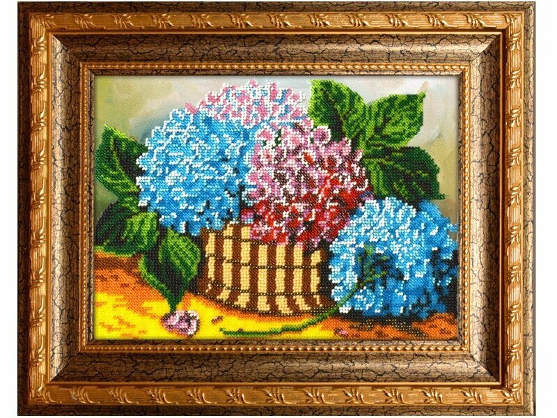 Набор для вышивания бисером "Шары сирени" В-102, 25х18 см, Вышиваем бисером