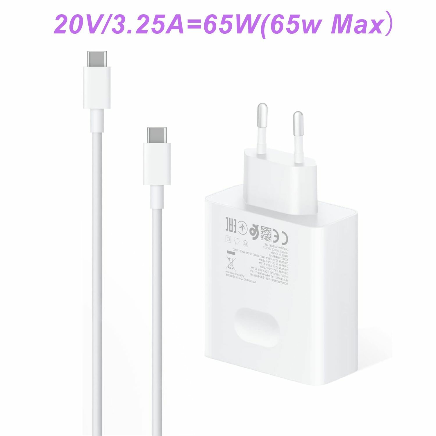 Блок питания (зарядка) для ноутбука Huawei 65W (20V/3.25A) USB Type-C