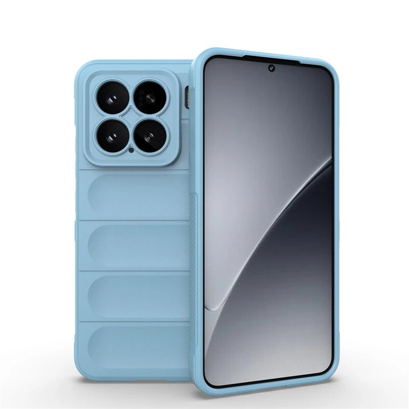 Для Xiaomi 15, силиконовый жидкий противоударный чехол для Xiaomi Mi 15 Pro, резиновый защитный чехол из ТПУ, чехол для телефона Xiaomi 15, чехол For Xiaomi 15, Light Blue