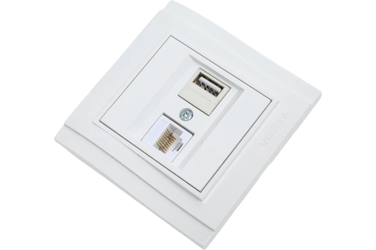 Vesta-Electric Verona Розетка для USB и сетевого кабеля LAN FRZ00050302BEL настенная