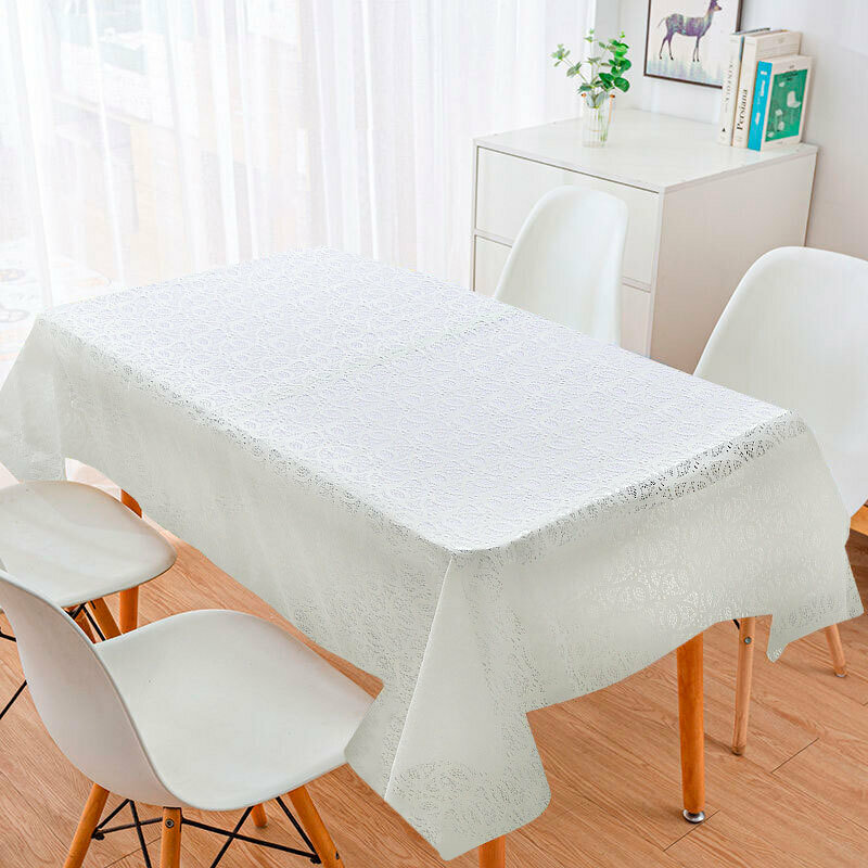 Клеенка столовая влагостойкая ПВХ, белая, 137см х 20м, для защиты поверхности