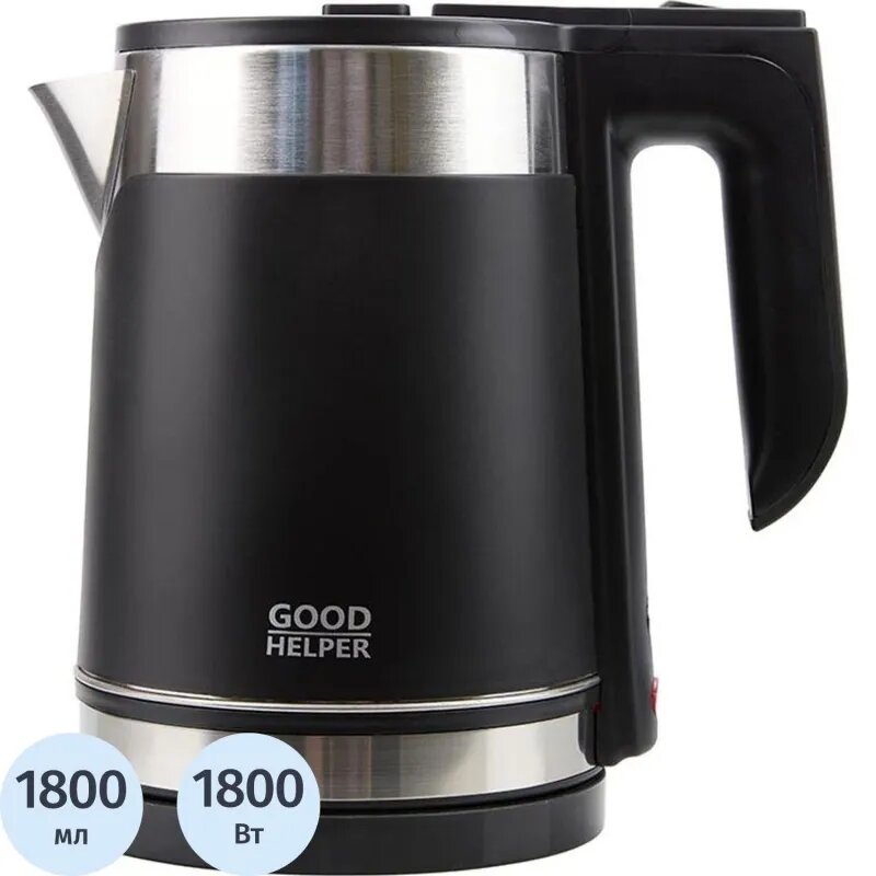Чайник GOODHELPER KPS-185C, 1,8л. 1800Вт. (черный) 1728371