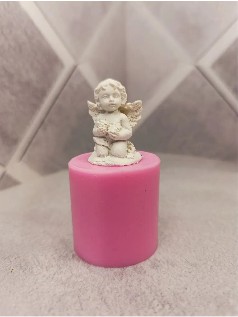 Молд силиконовый "Ангелок со звездами". Высота готового изделия 4 см.