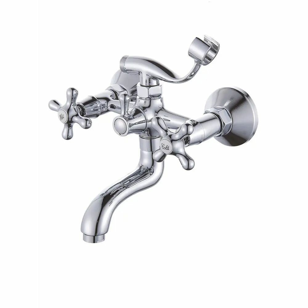 Смеситель на ванну Diadonna D80-330314 с коротким поворотным изливом, керамические кран-буксы, хром