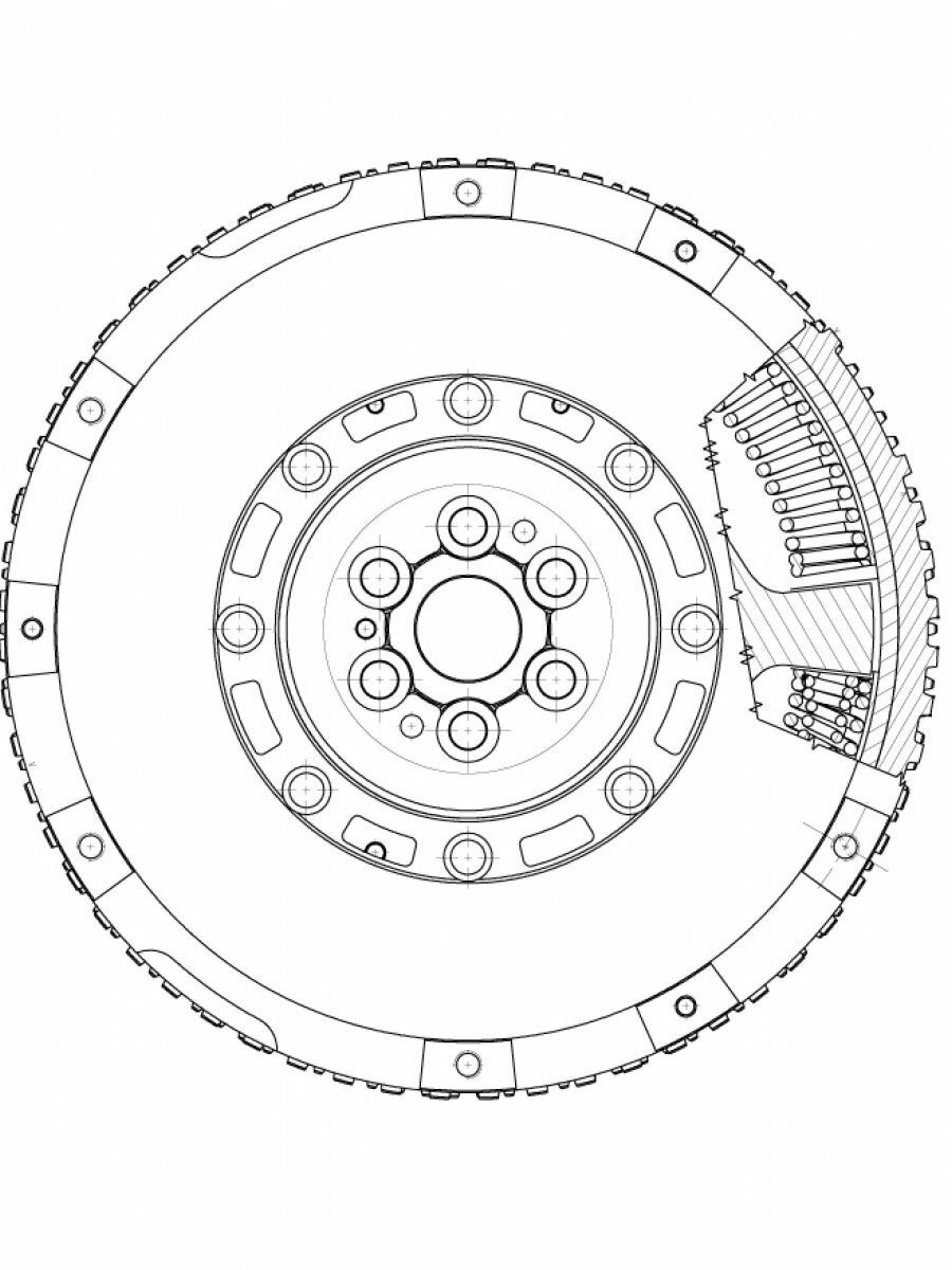 Маховик для а/м Haval H6 (16-) (дв. 4G15B) 1.5i (двухмасс.), TRIALLI FW2703
