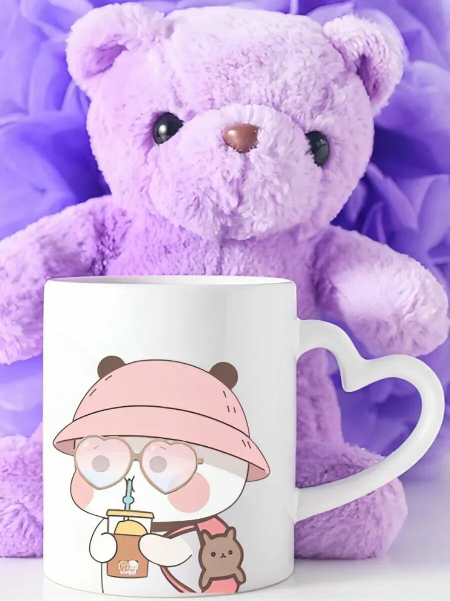 Кружка с ручкой сердце Бубу и Дуду, 330 мл