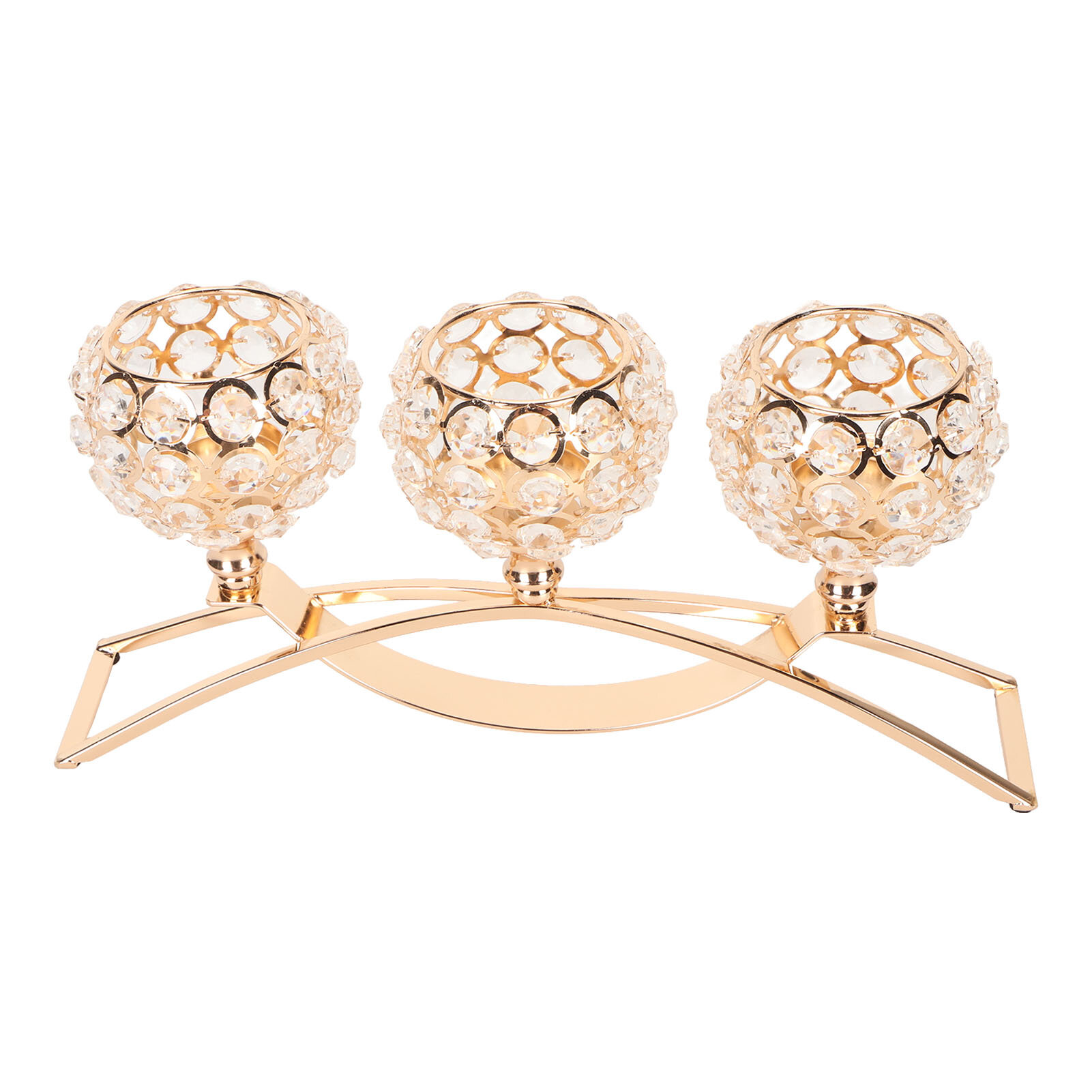 Хрустальный подсвечник с 3 головками, ветрозащитный, в европейском стиле, стабильный, прочный, золотой подсвечник для свадебной вечеринки, Нового года