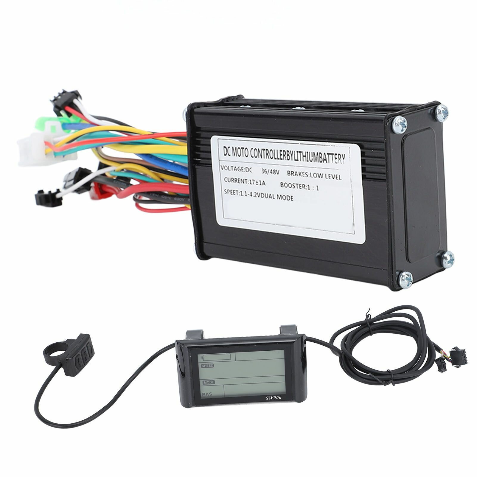 Контроллер на 17А для электровелосипедов DC 36V 48V с LCD дисплеем SW900, подходит для 250W 350W моторов