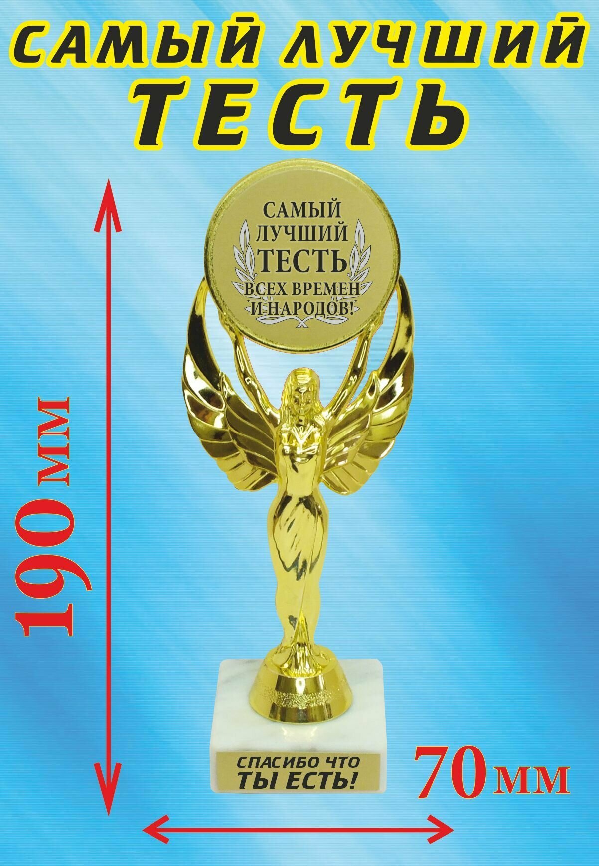 Кубок подарочный Ника " Самый лучший тесть ".