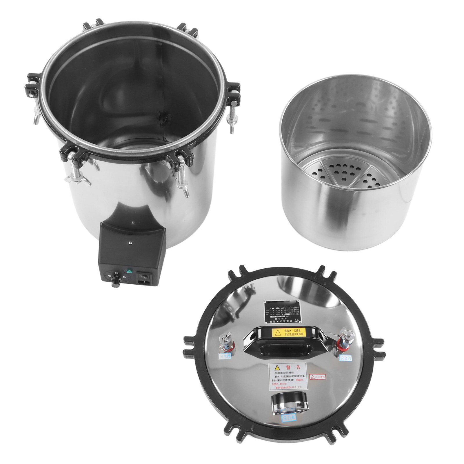 Паровой автоклав, автоматический по времени, из нержавеющей стали, машина для горшков с высокой температурой и давлением для лаборатории, 18 л, вилка европейского стандарта, 220 В