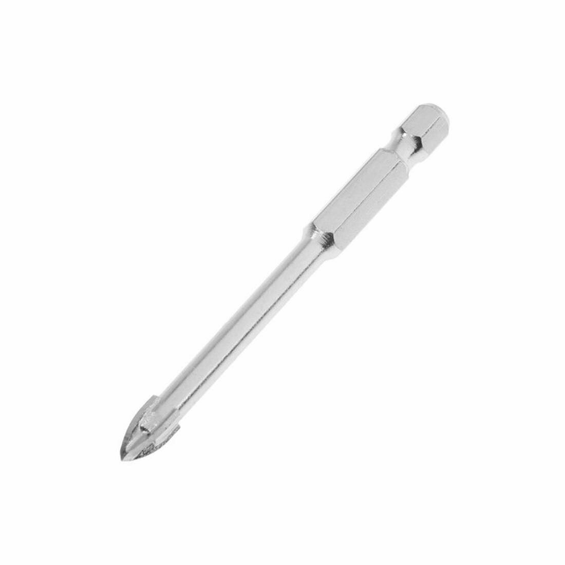 Сверло по керамике твердосплавное тундра, крестовый наконечник, шестигр. хвостовик, 6 мм