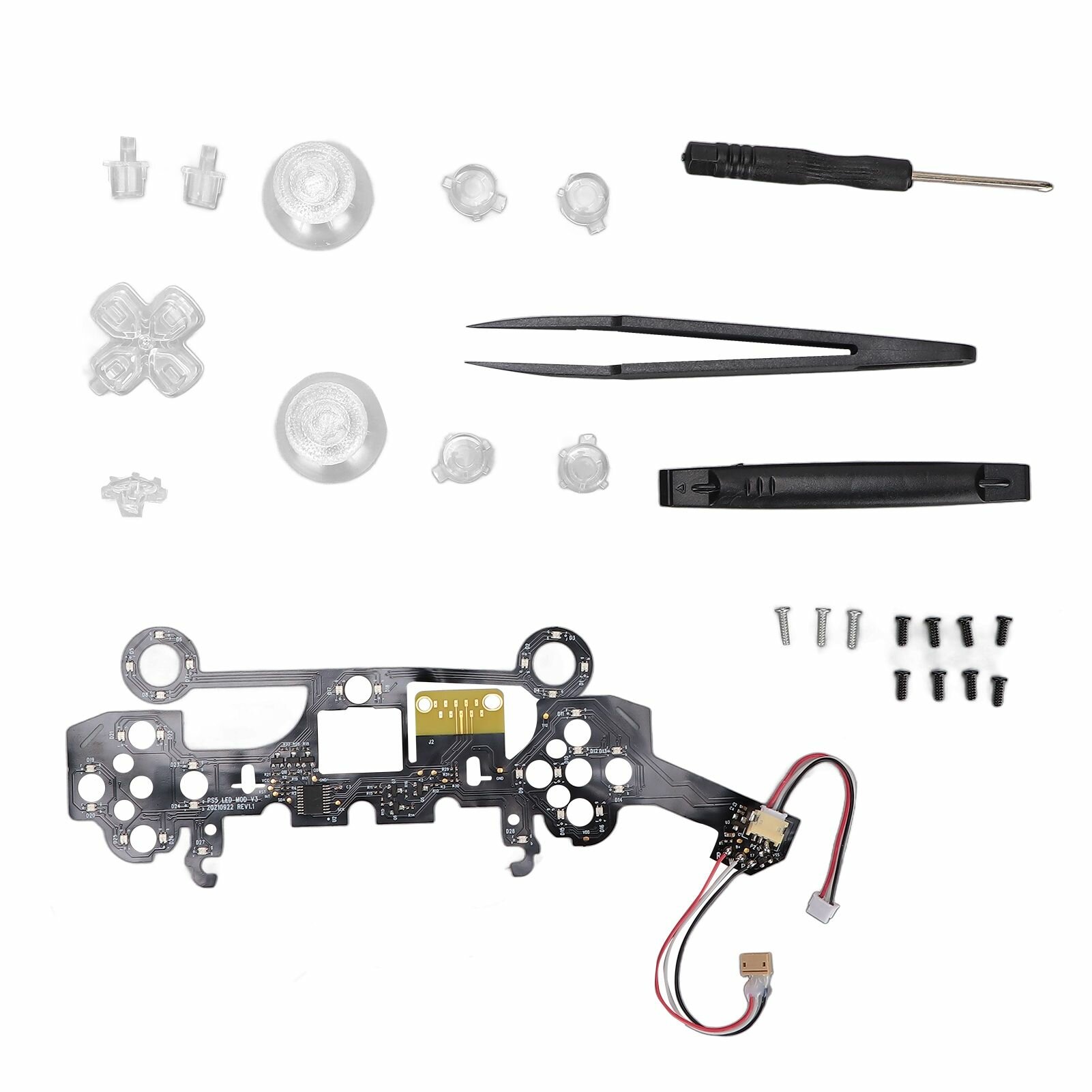 PS5 DIY LED Light Kit 8 цветов 19 режимов Подсвеченные кнопки D Pad Face для настройки
