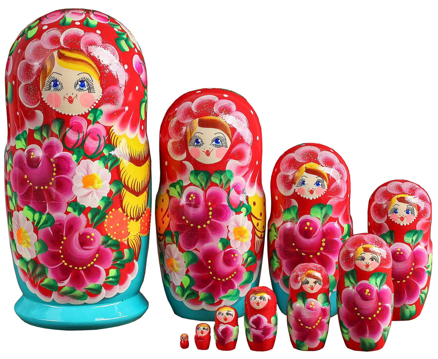 Матрёшка 10 в 1 расписная, развивающая русская народная игрушка для детей, 10 деревянных фигурок