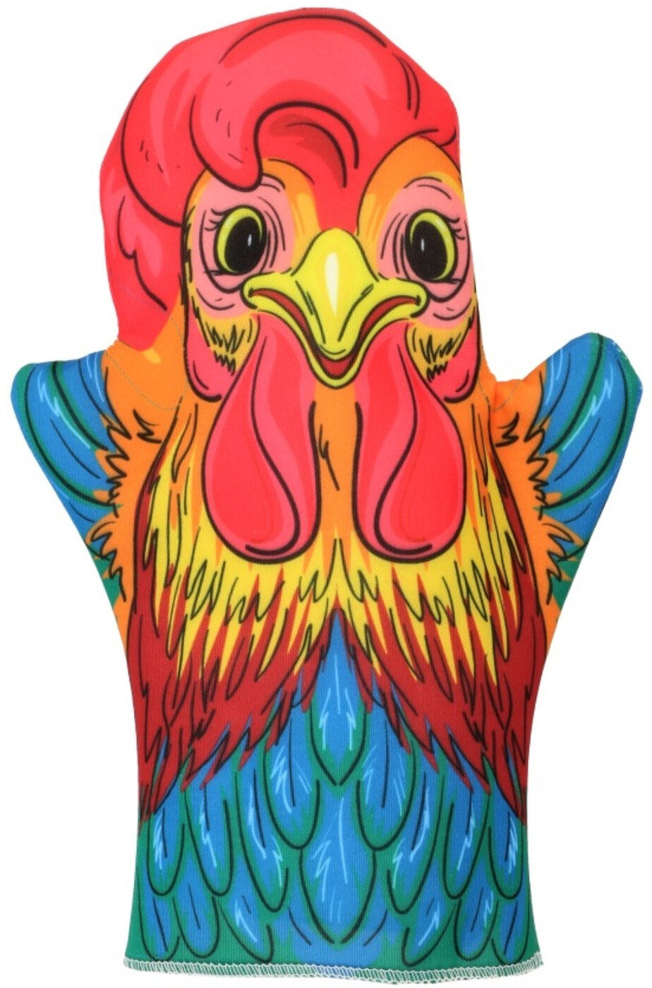 Кукла-рукавичка на руку "Петух" для кукольного тетра из ткани, мягкая игрушка-перчатка, перчаточная кукла бибабо