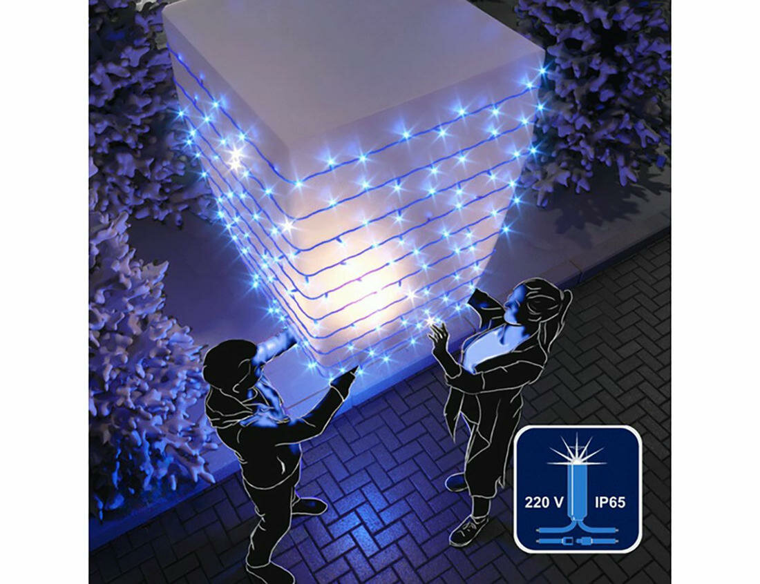 Гирлянда светодиодная уличная Rich Led Cap, 100 синих LED ламп, мерцание, 10 м, синий каучук, соединяемая, IP65, Rich LED