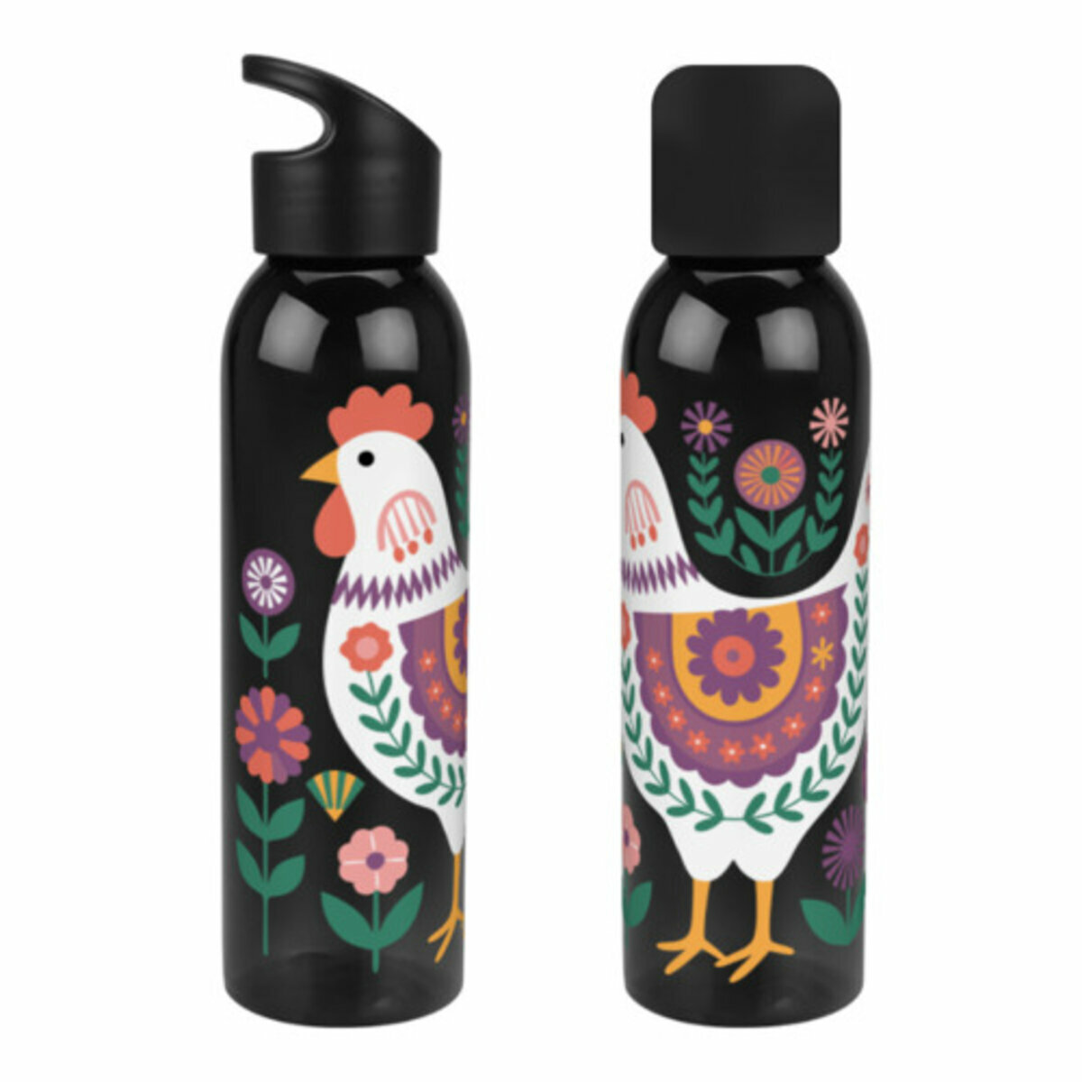 Бутылка для воды «Курочка» (черный)