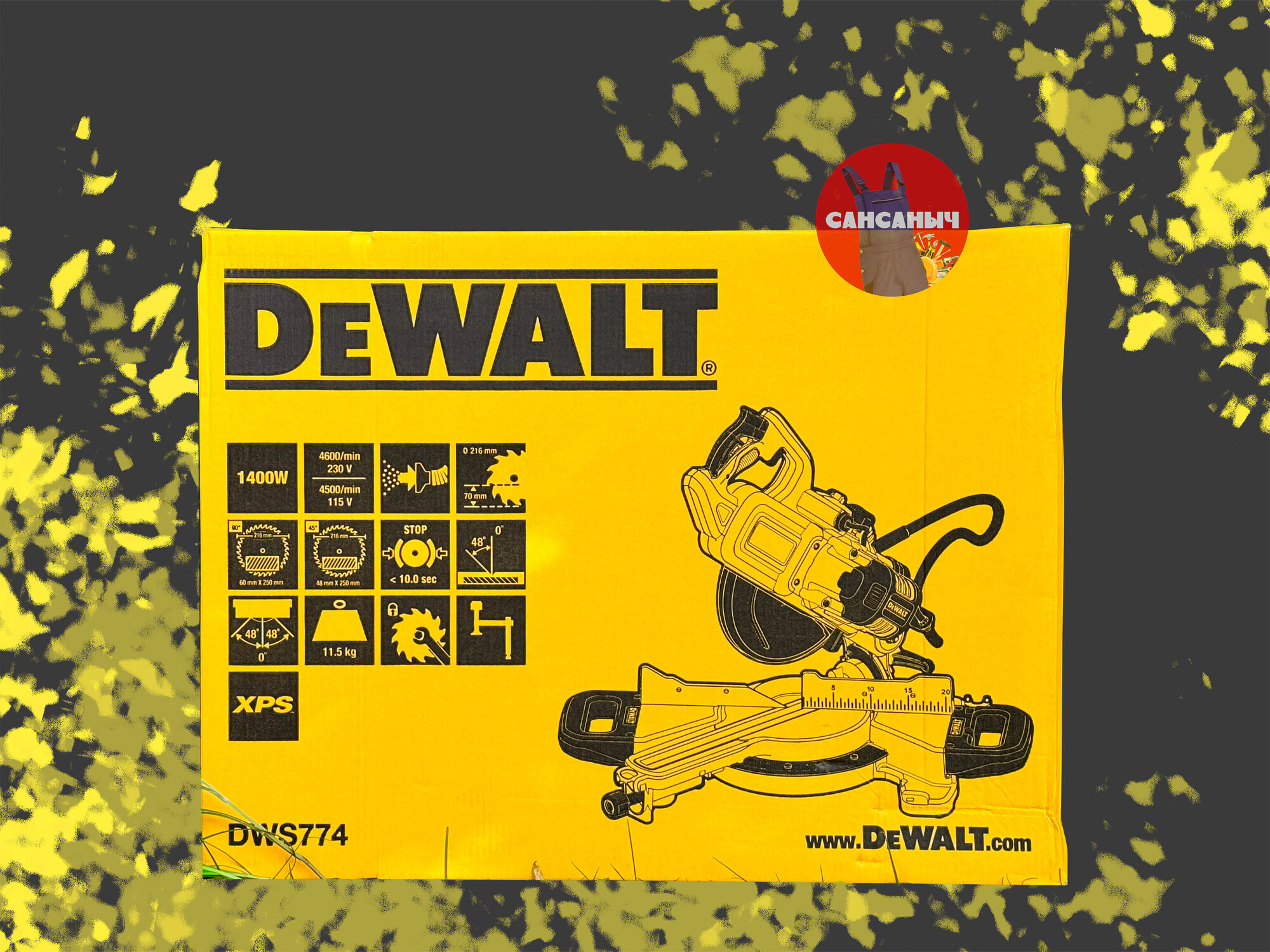 Торцовочная пила DeWalt DWS774 1400 Bт 216мм (DWS774-QS)