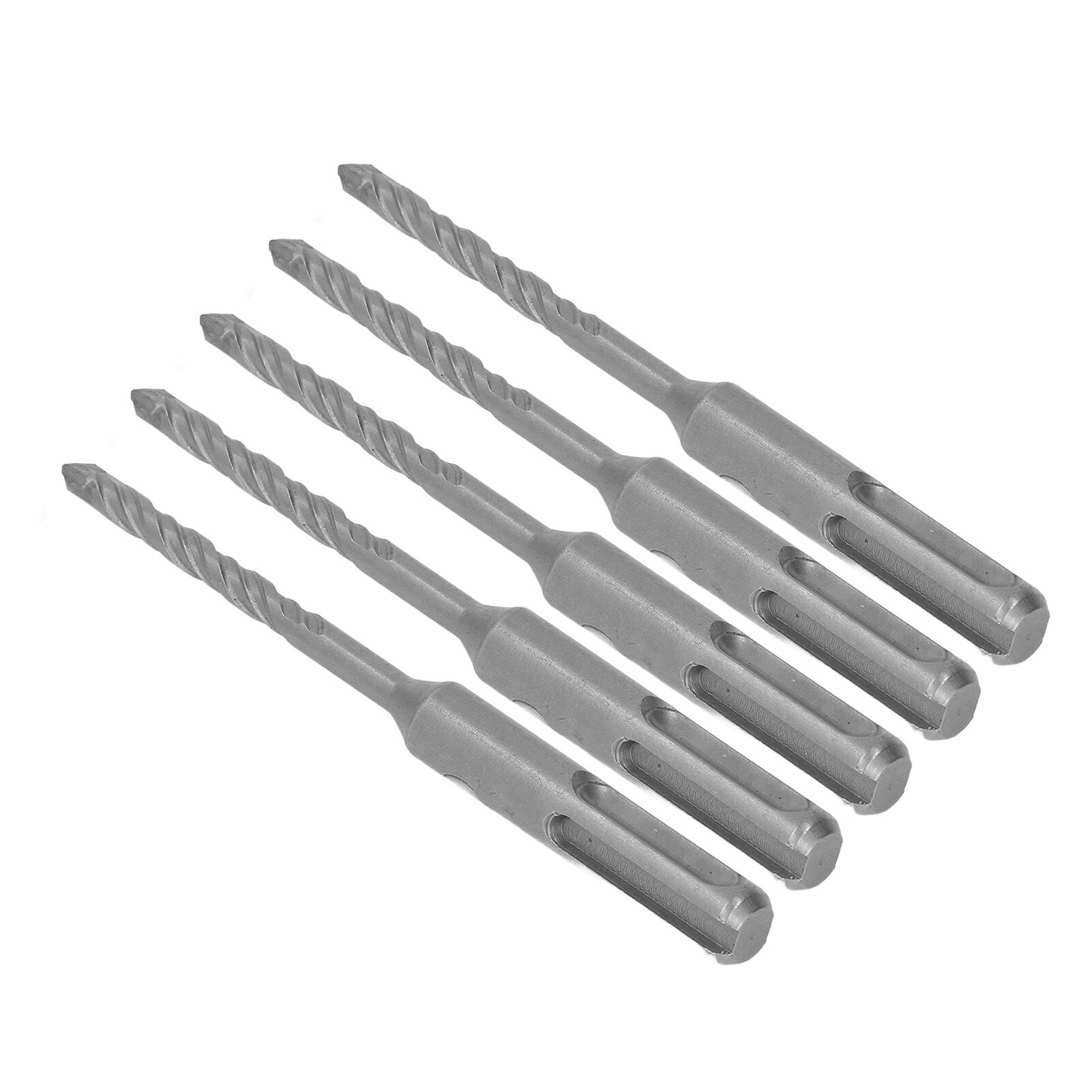 5шт Бурильные Дрели Роторные Молотка Сверло цementово-углеродная ножка Спираль 2 Ребра Дрель Для Кирпича Камня 110мм 5мм/0.20дюйм Открытый Диаметр