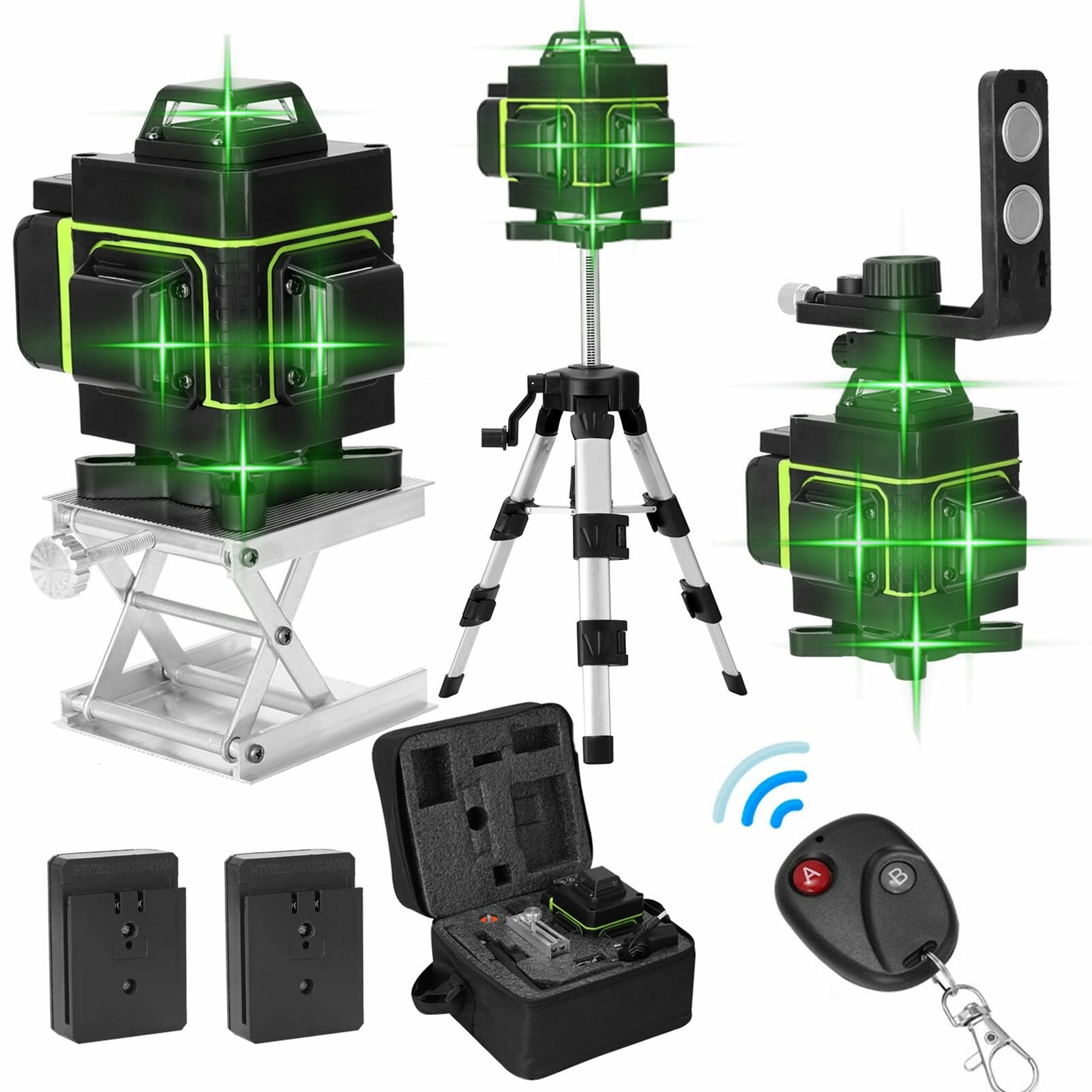 4D 16-линейный лазерный уровень с пультом ДУ и поворотным основан