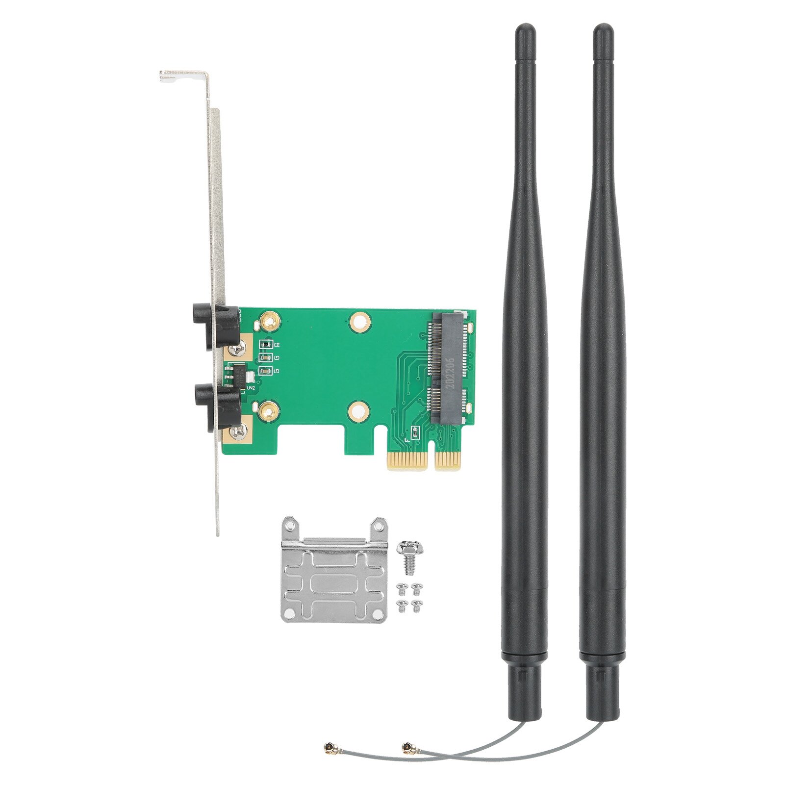 Mini PCIE to Adapter Card Wireless Wifi Desktop Computer Network Converter(6DB Antenna )