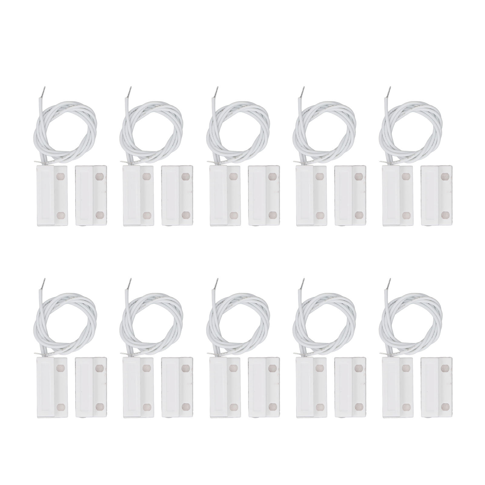 10 комплектов проводки магнитного дверного выключателя, утопленный дверной датчик DC100V, оконный геркон для системы сигнализации, белый