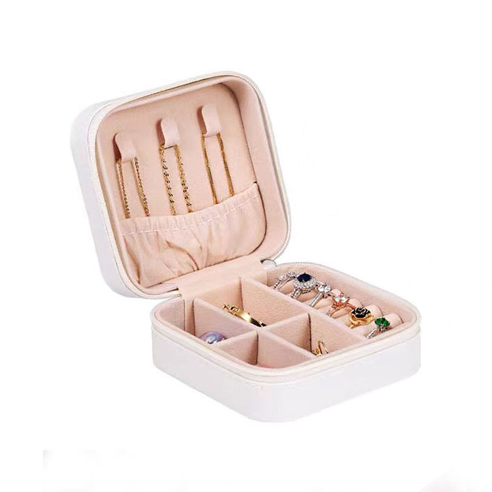 Шкатулка для драгоценностей, чехол для хранения ювелирных изделий, органайзер из искусственной кожи для ожерелья, серег, колец, браслета, шпильки для ушей