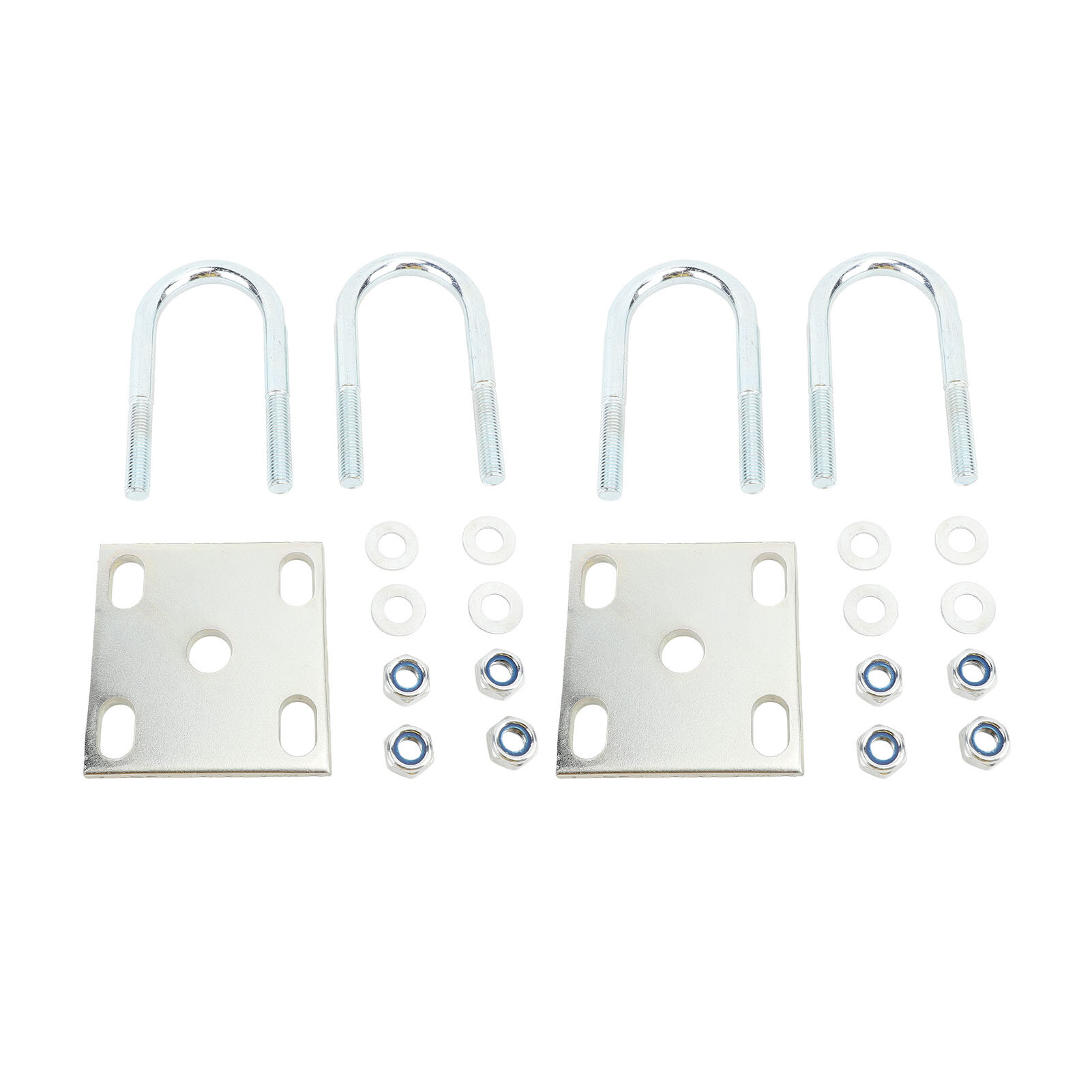 Комплект из 2 U-образных болтов для металлических осей и рессор, грузоподъемность 150 фунтов, с пластиной, для лодочных прицепов, понтонов, круглые валы 50 мм.