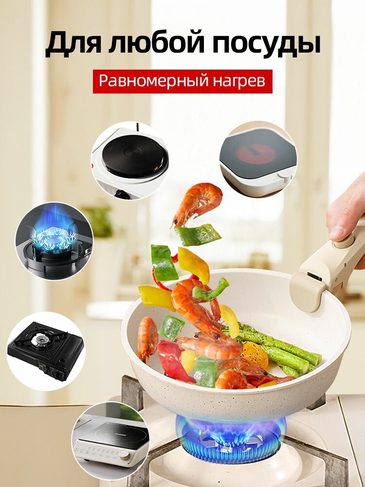 Набор посуды Carote с съемными ручками – 5 предметов, антипригарное покрытие, для индукции