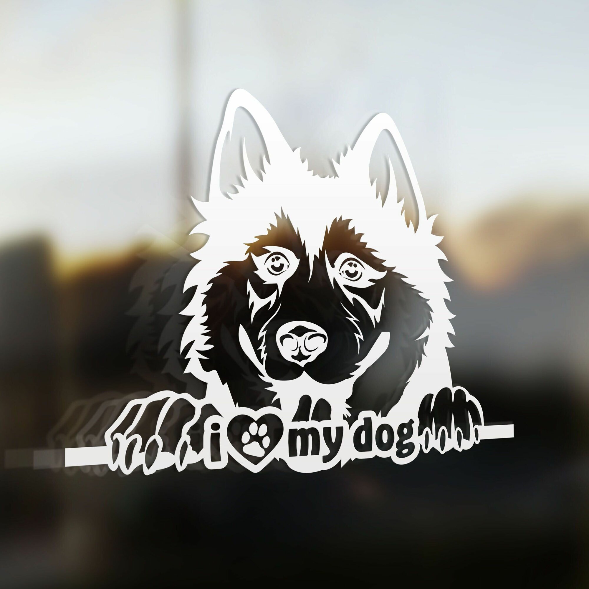 Наклейка на авто Сибирский Хаски 30х23