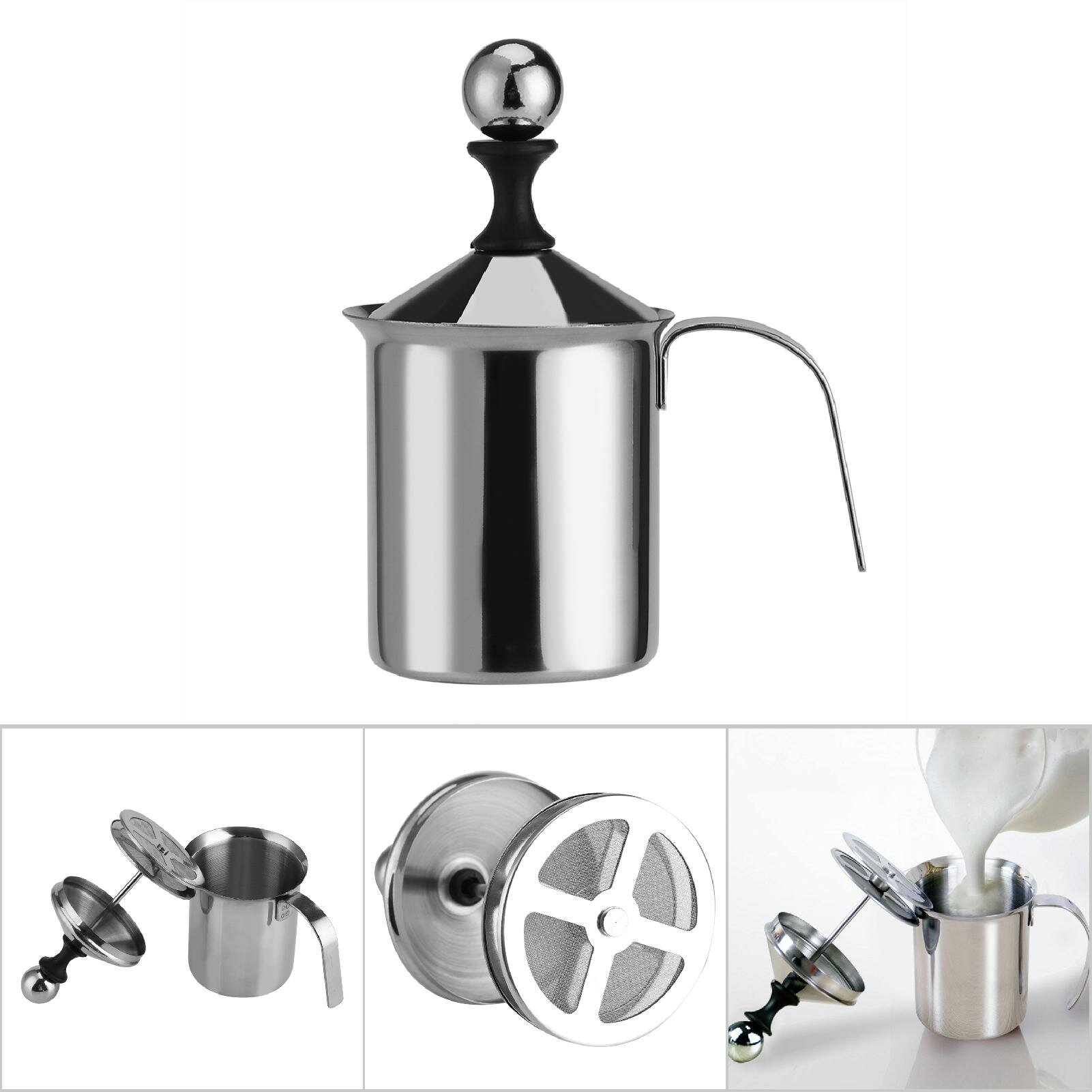 Нержавеющий Фротир: Двойная Сетка Для Густой Пены Ручной Фротир - Быстрое Приготовление Без Электричества Кофейный Фротир For Домашний Латте И Капучино