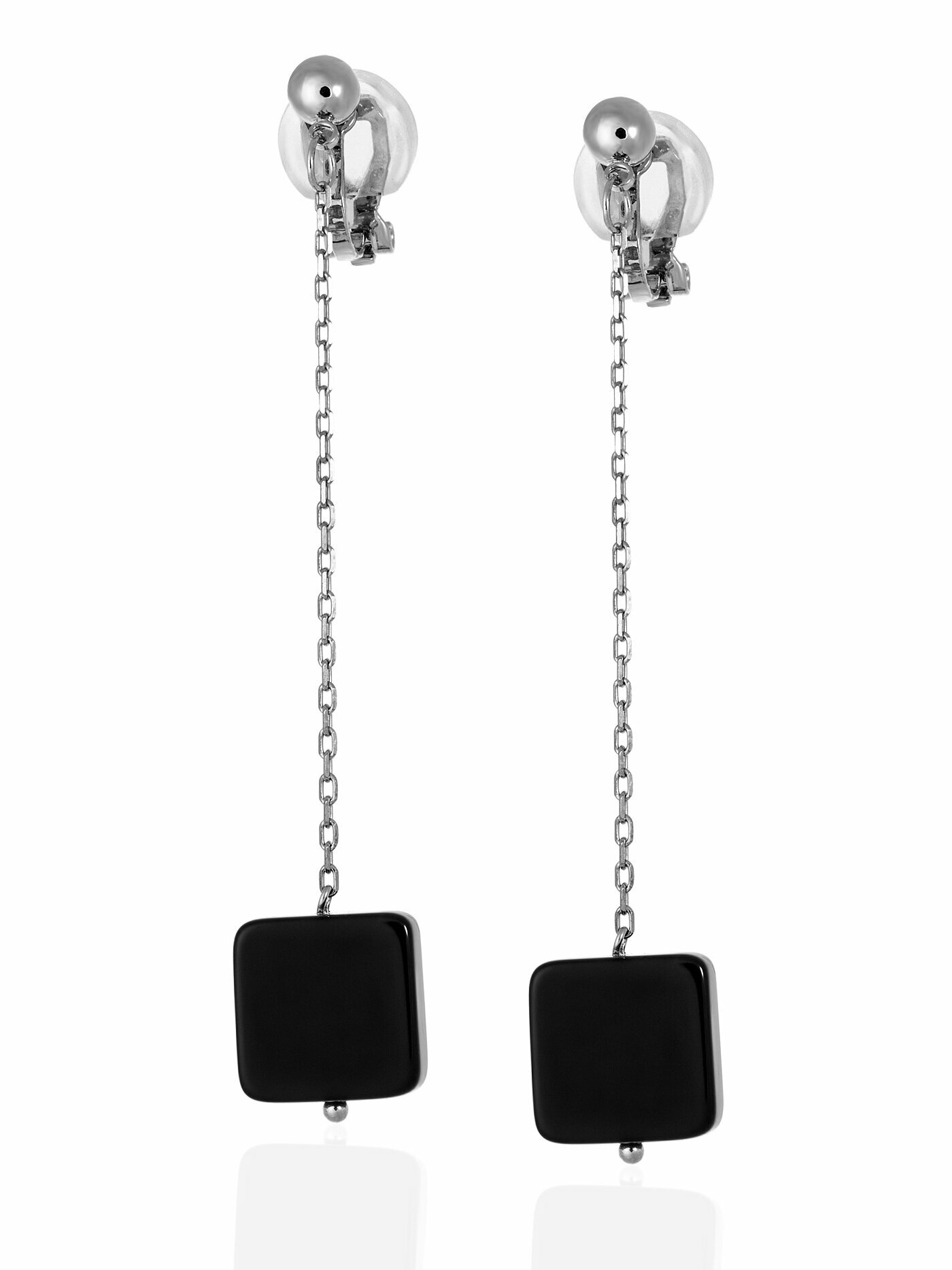 Серьги клипсы, агат