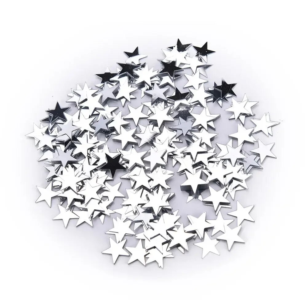 Пластиковые звёздочки конфетти Silvery 10 мм