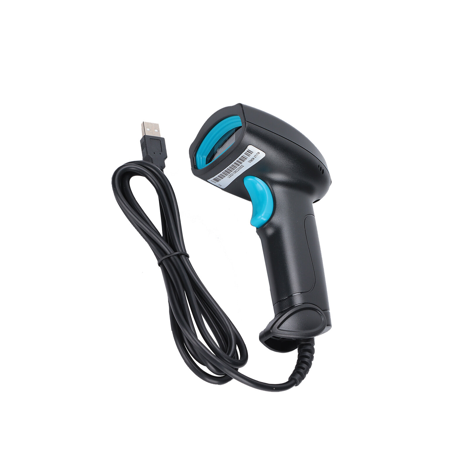 Ручной сканер штрих-кода с возможностью чтения на 360°, пыленепроницаемый, водонепроницаемый, беспроводной, USB-считыватель QR-кодов (черный, синий)