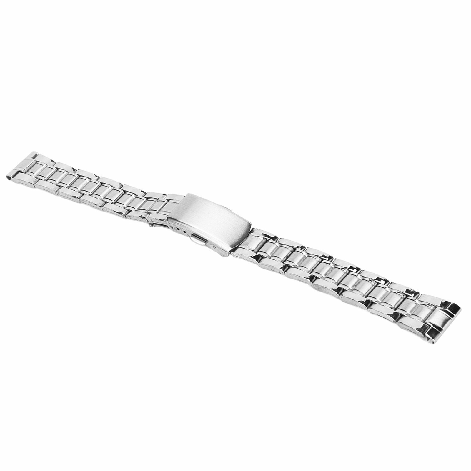 Металлический ремешок для часов, быстросъемная застежка, двойная кнопка, ремешок из нержавеющей стали для мужчин и женщин, серебристый, 20 мм/0,79 дюйма