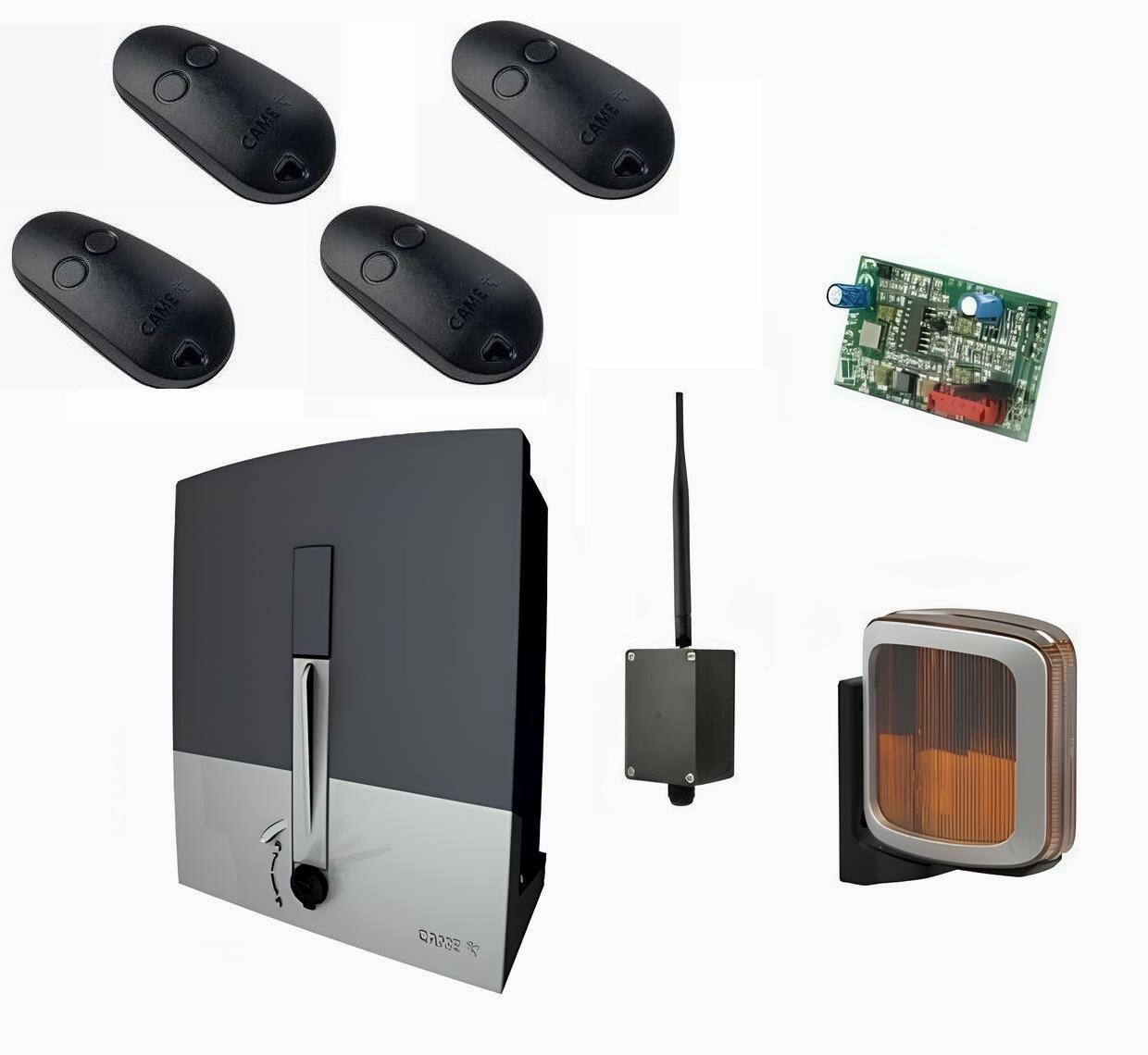 Автоматика для откатных ворот BXL04AGS KIT-LA-BT-T4, комплект: привод, радиоприемник, 4 пульта, лампа, Bluetooth-модуль