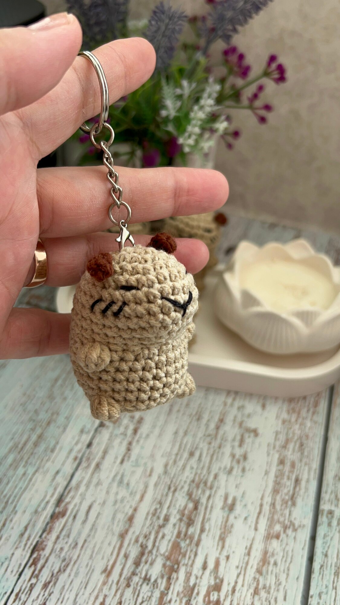 Мягкая игрушка брелок подвеска на рюкзак. Брелок капибара ручной работы