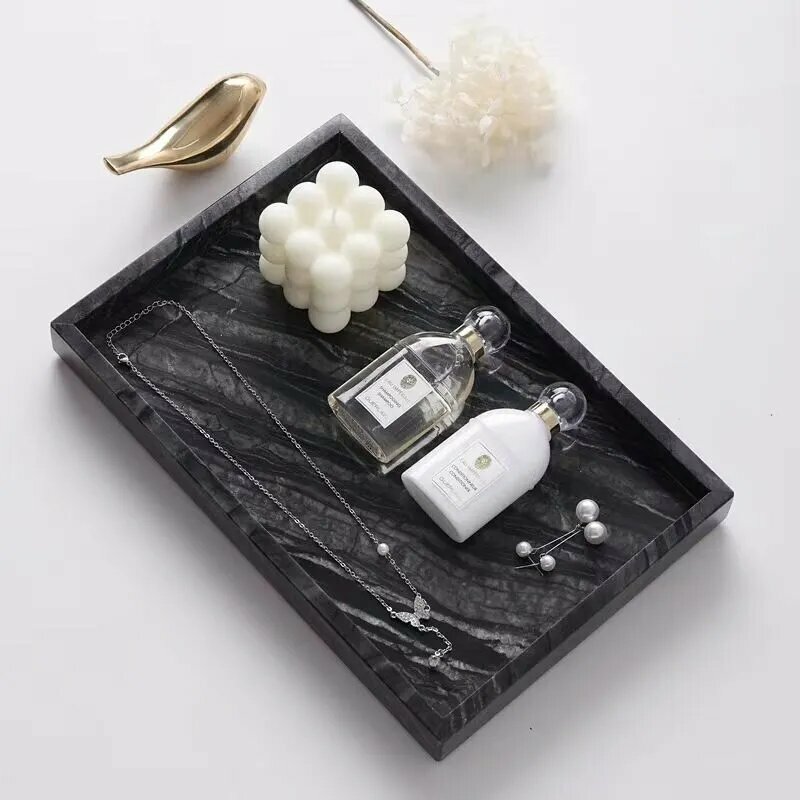 Поднос "Древняя текстура дерева", для ванной комнаты, мрамор, 30x20x3 см