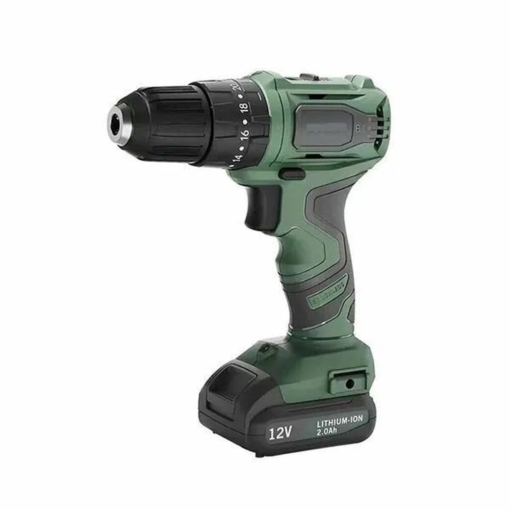 Аккумуляторная ударная дрель-шуруповерт MarsWorker 12V Lithium Impact Drill (зеленая)