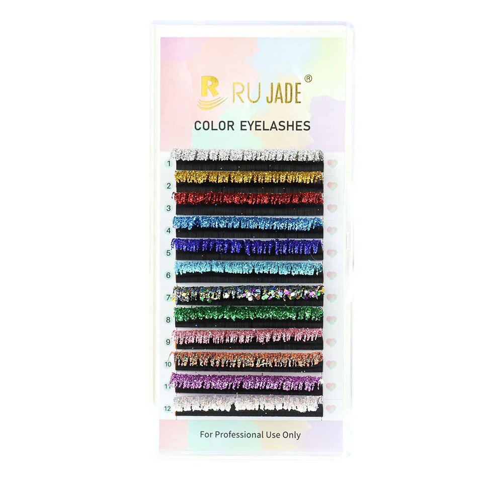 Новые поступления, модные блестящие наращивание ресниц, вечерние цветные ресницы, блестящие индивидуальные наращивание ресниц, накладные ресницы, блестки