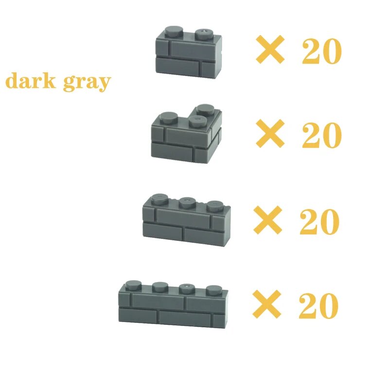 VEK Строительные блоки серые, Dark gray 80pcs