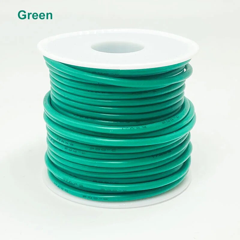Силиконовые провода LKLB 16AWG-30AWG 20 AWG 30m-1roll, Green